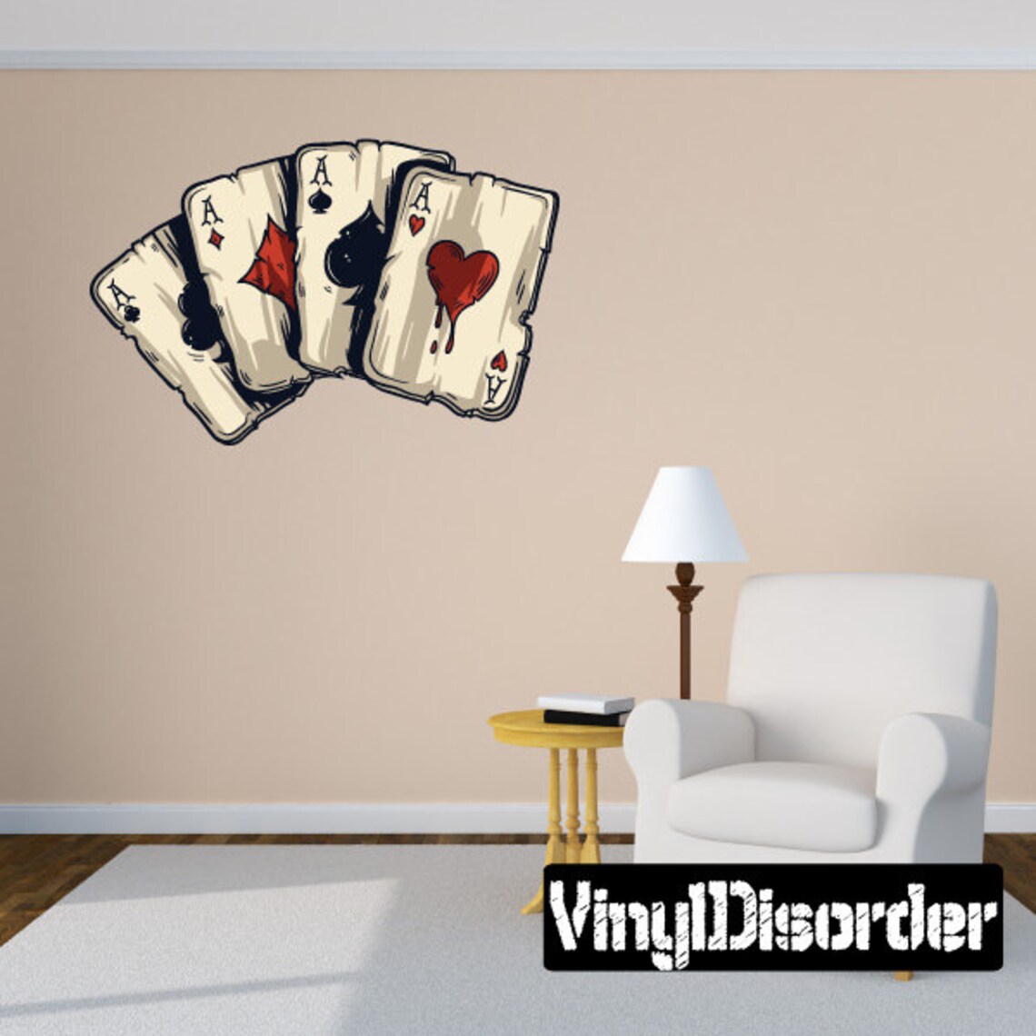 Gambling 4 Aces Poker Wall Decal - Wall Fabric - Vinyl Decal ...