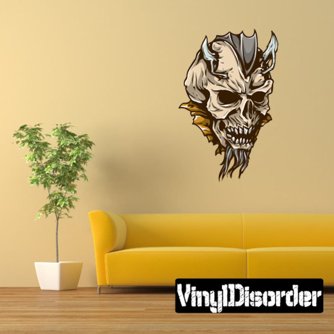 Skull Wall Decal - Wall Fabric - Vinyl Decal - Removable and Reusable ...