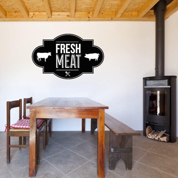 Fresh Meat Bbq Wall Decal Vinyl Decal Car Decal Id013 | Etsy
