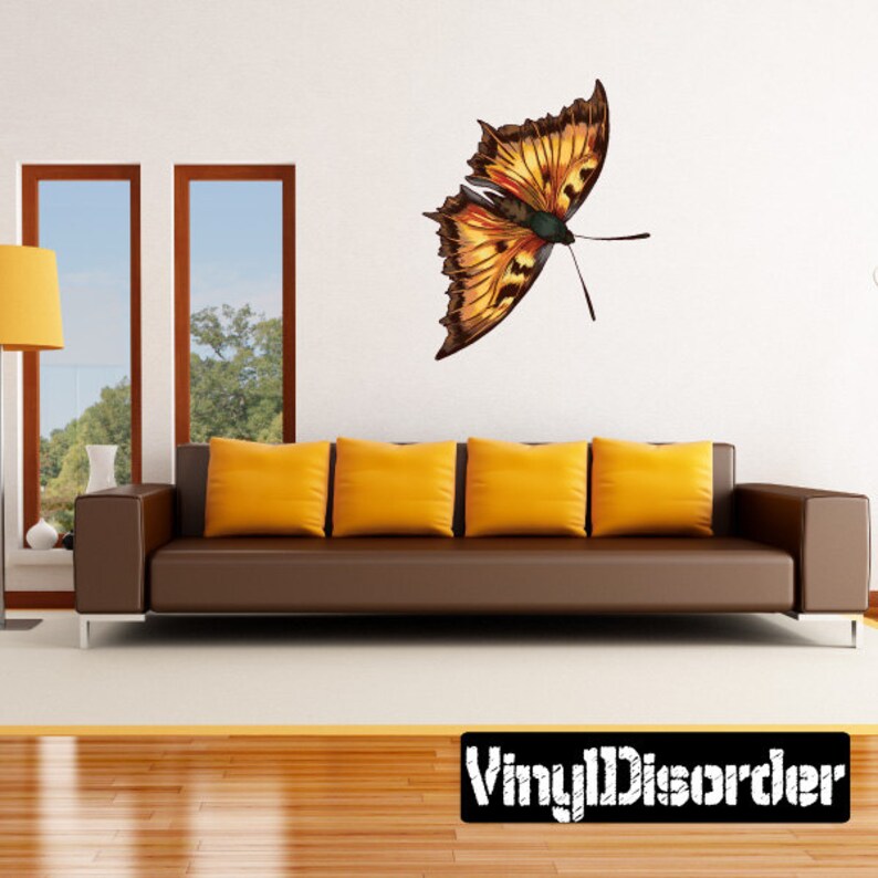 Butterfly Scroll Wall Decal Wall Fabric Vinyl Decal - Etsy