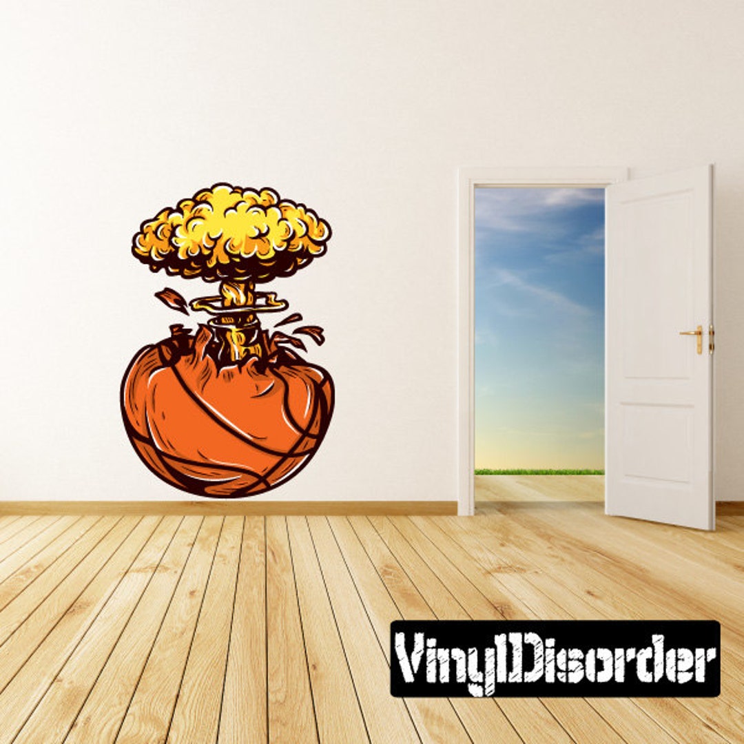 Nuclear Explosion Basketball Wall Decal - Wall Fabric - Vinyl Decal ...