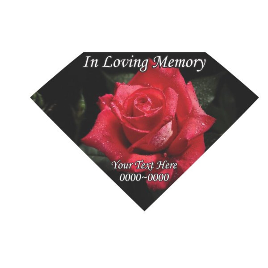 Rose in Loving Memory Full Color Diamond 015 Custom Vinyl Wall Decal or ...