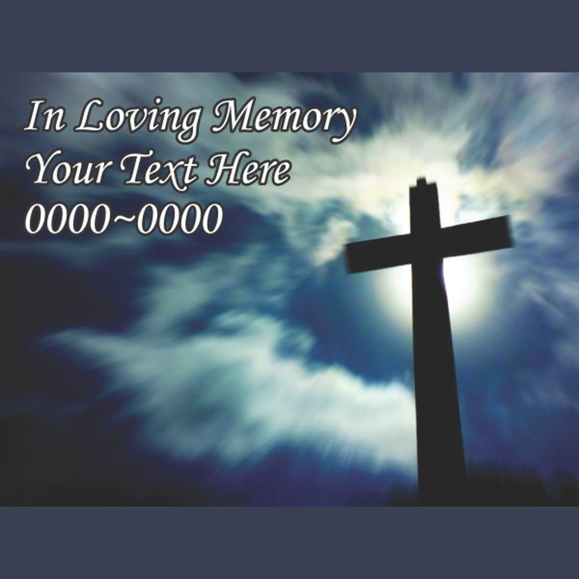 Cross in Loving Memory Full Color Rectangle 010 Custom Vinyl - Etsy