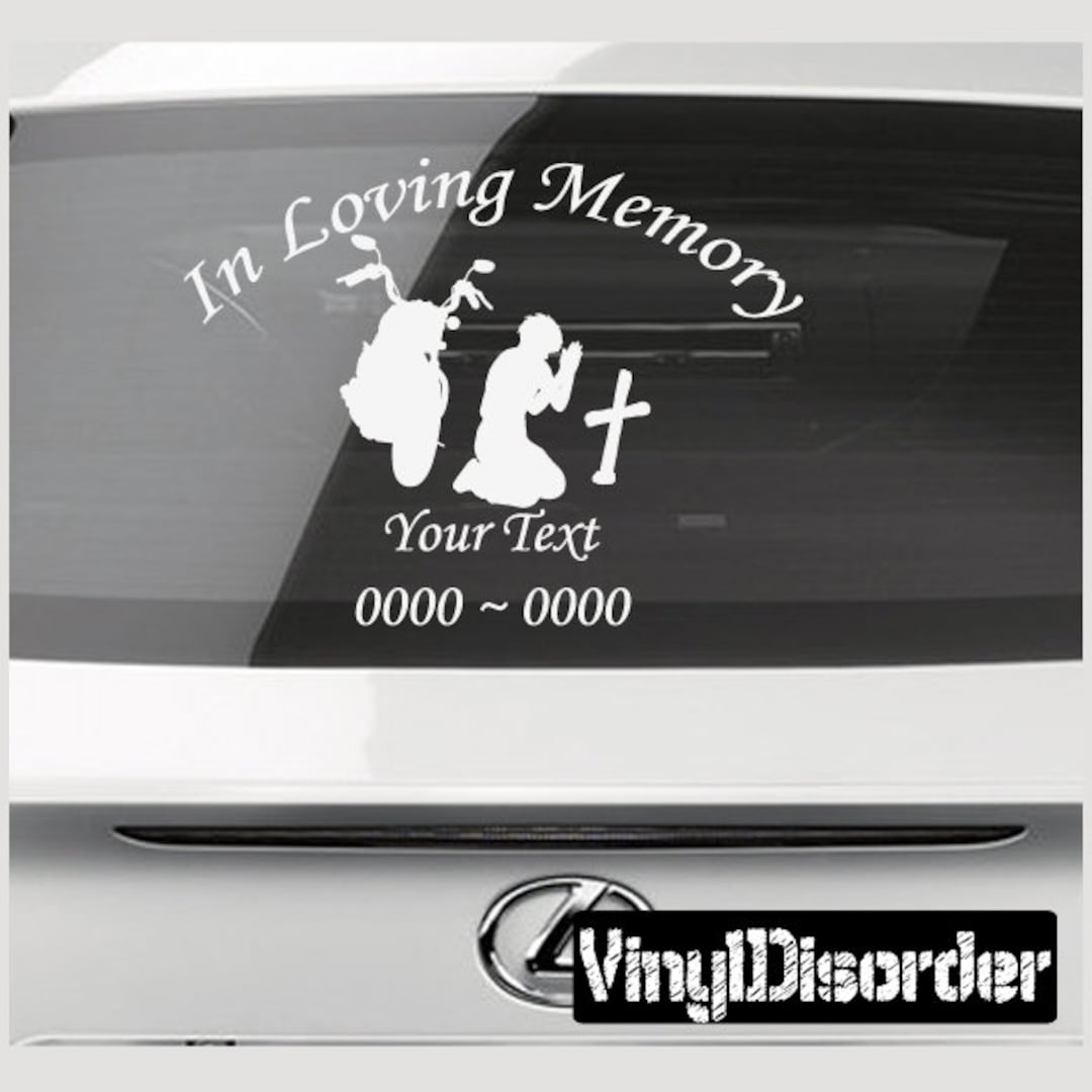 Motorcycle 2 in Loving Memory Custom Car or Wall Vinyl Decal Stickers ...