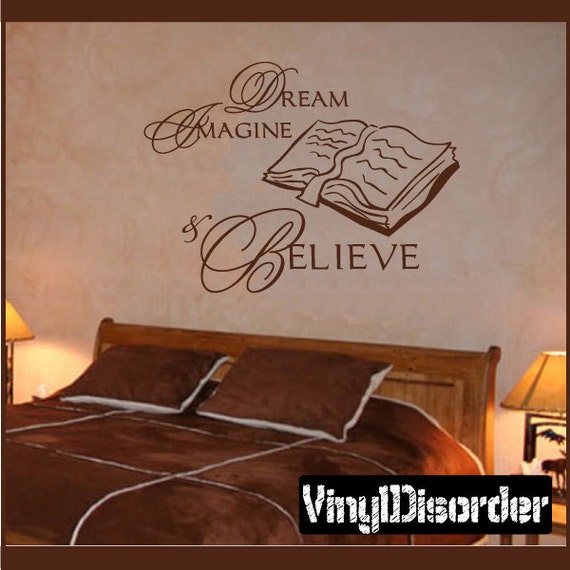 Dream Imagine and Believe Vinyl Wall Decal Wall Quotes - Etsy