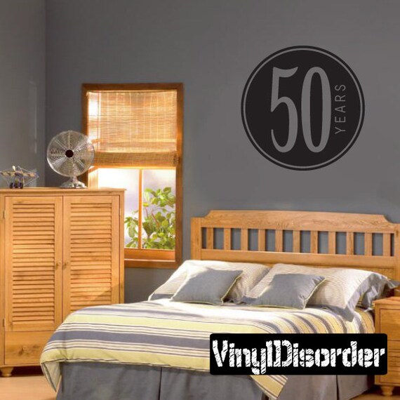 50 Years Old Circle Vinyl Wall Decal Wall Quotes Vinyl | Etsy