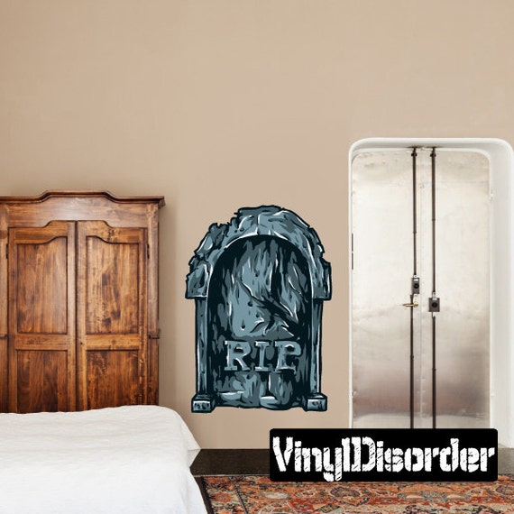 RIP Tombstone Wall Decal Wall Fabric Vinyl Decal - Etsy