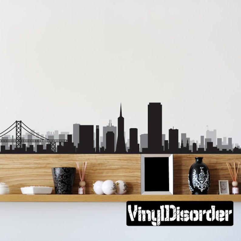 San Francisco Skyline Vinyl Wall Decal or Car Sticker Vinyl - Etsy