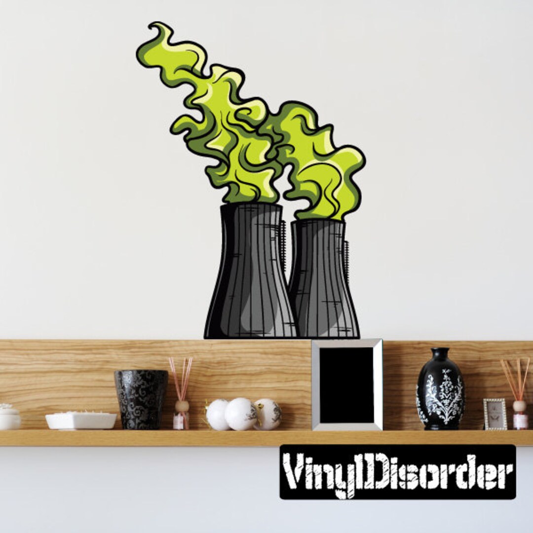 Nuclear Radiation Power Plant Wall Decal - Wall Fabric - Vinyl Decal ...
