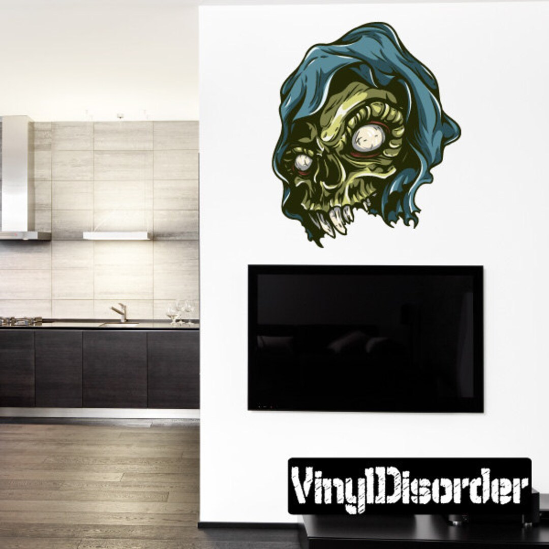 Skull Wall Decal - Wall Fabric - Vinyl Decal - Removable and Reusable ...