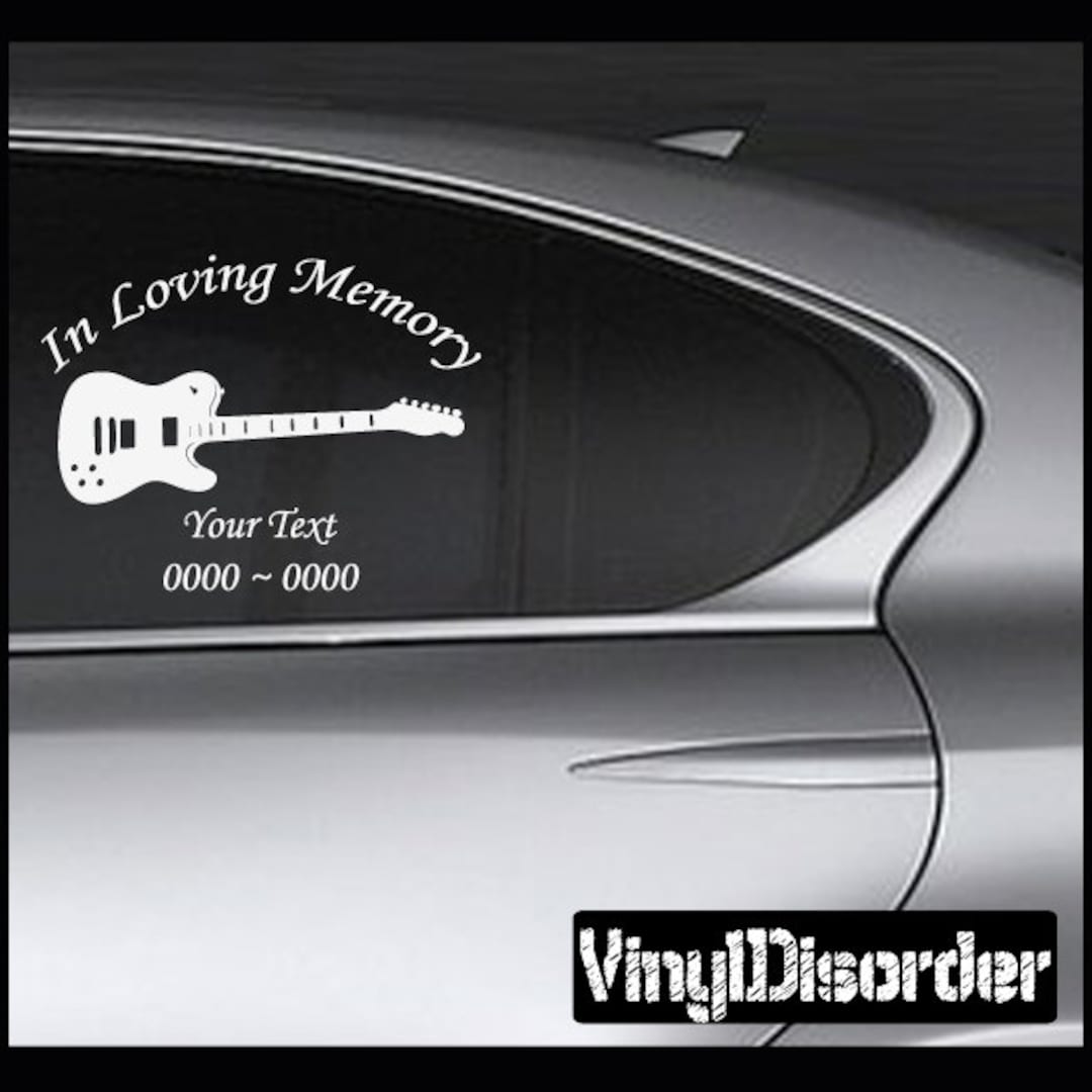 Music in Loving Memory Custom Car or Wall Vinyl Decal Stickers ...