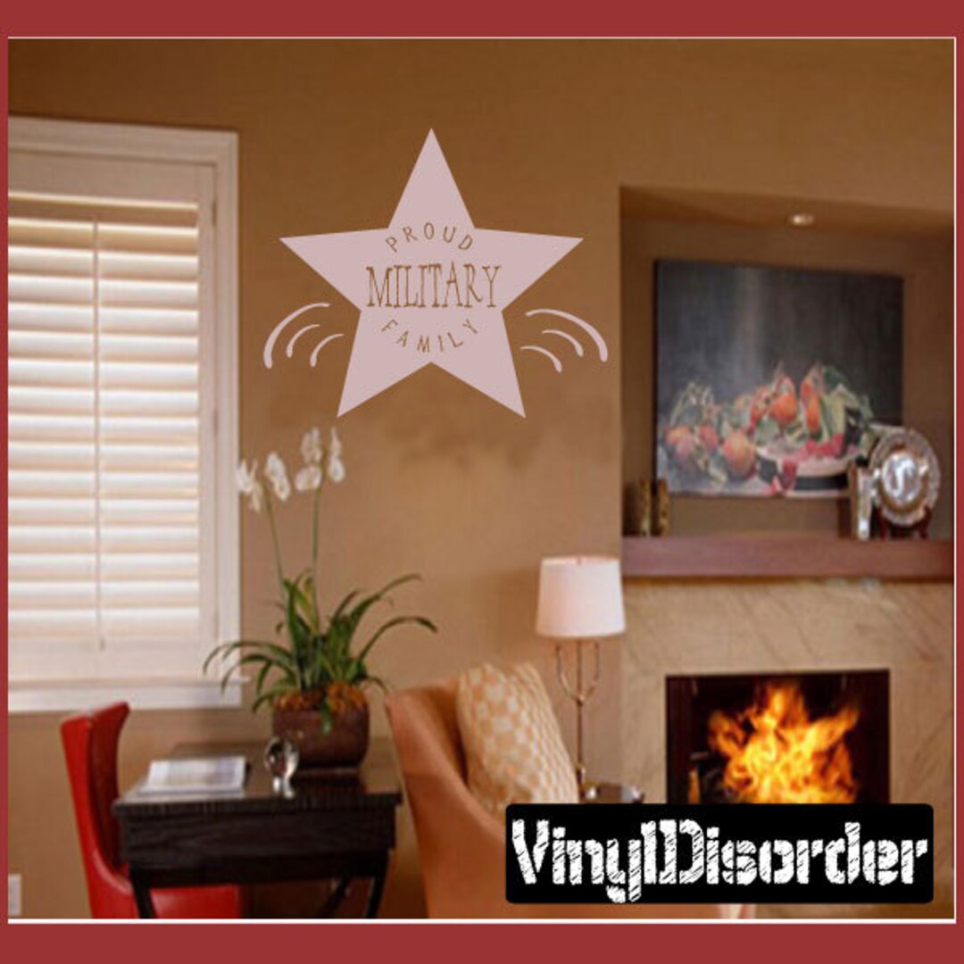 Proud Military Family - Vinyl Wall Decal - Wall Quotes - Vinyl Sticker ...