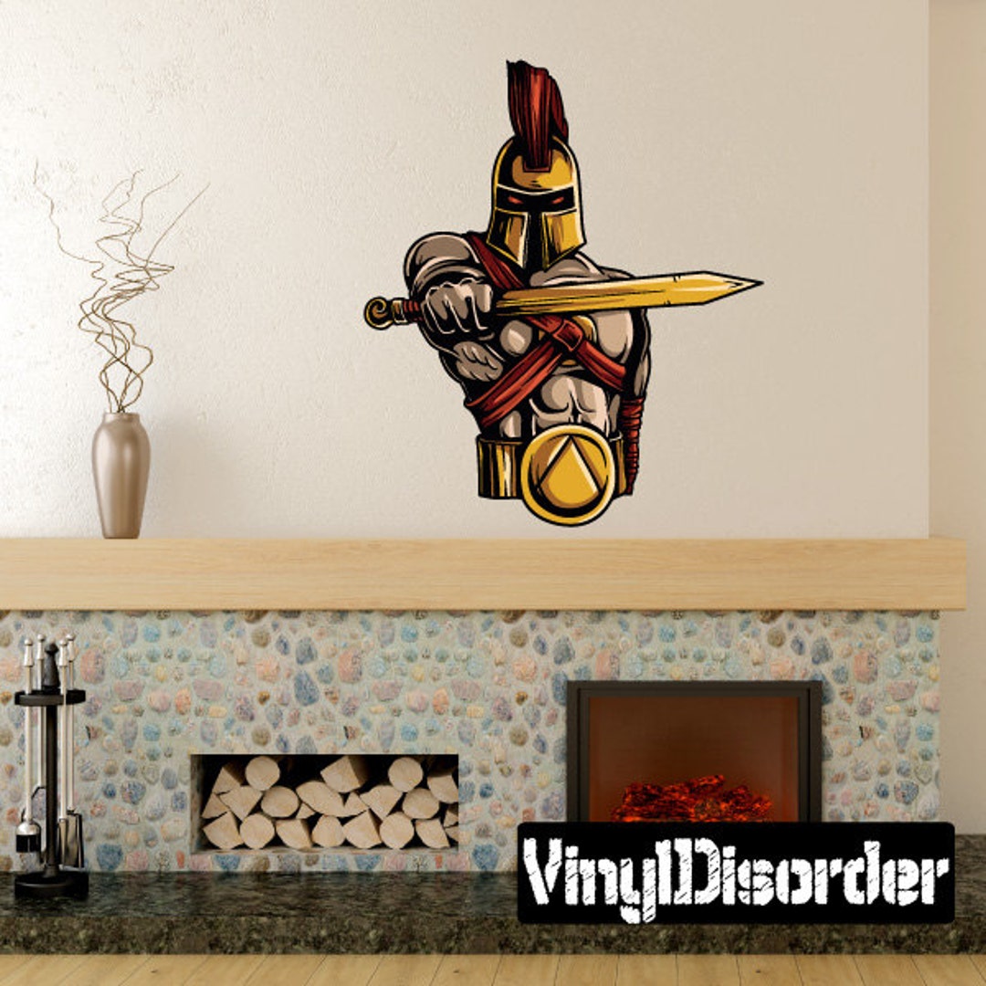 Greek God Spartan Wall Decal - Wall Fabric - Vinyl Decal - Removable ...