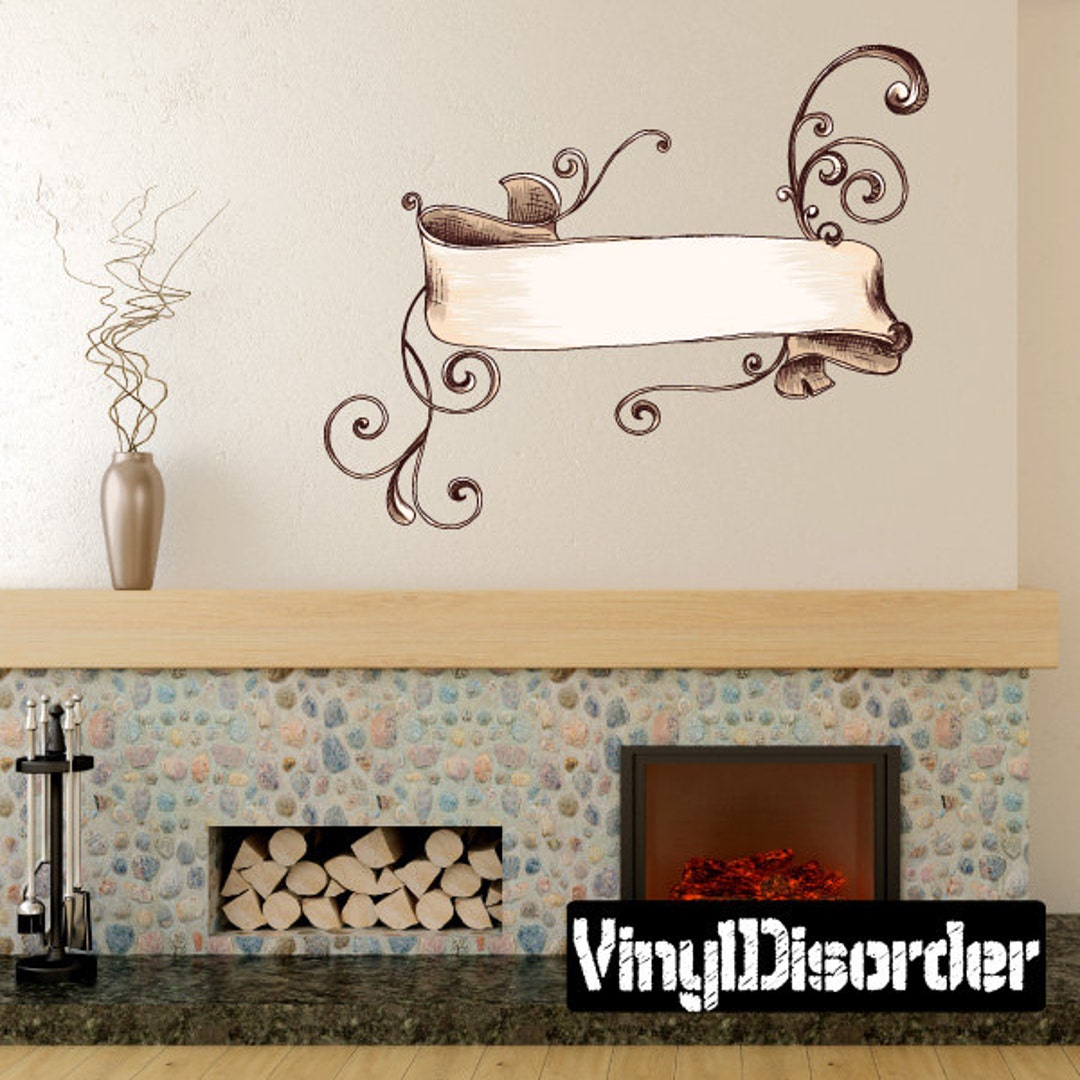 Ornate Scroll Wall Decal - Wall Fabric - Vinyl Decal - Removable and ...