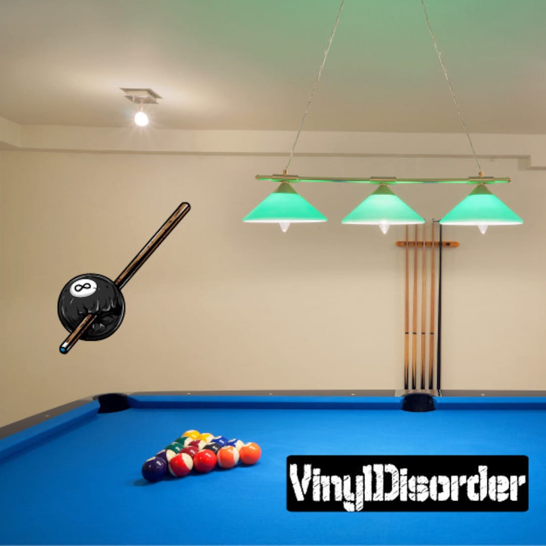 Cracked 8 Ball Billiard Wall Decal - Wall Fabric - Vinyl Decal ...