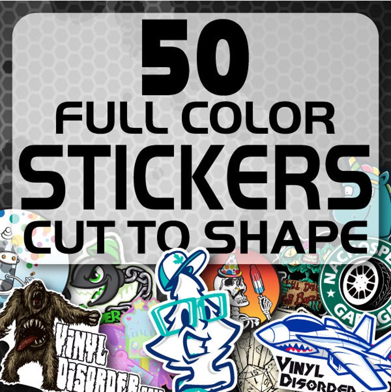 50 Custom Vinyl Stickers Promotional Stickers Choose Your - Etsy