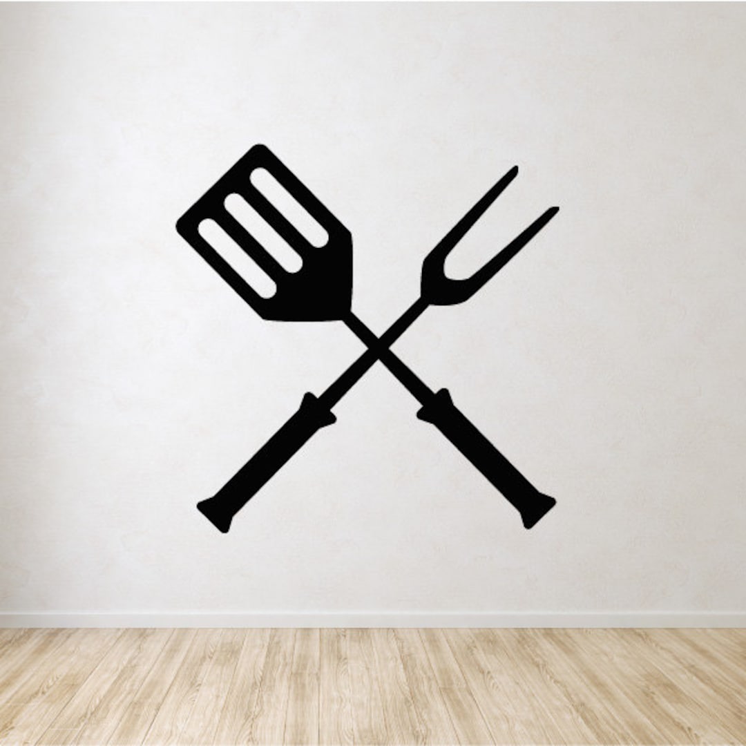 BBQ Utensils Bbq Wall Decal - Vinyl Decal - Car Decal - Id005 - Etsy