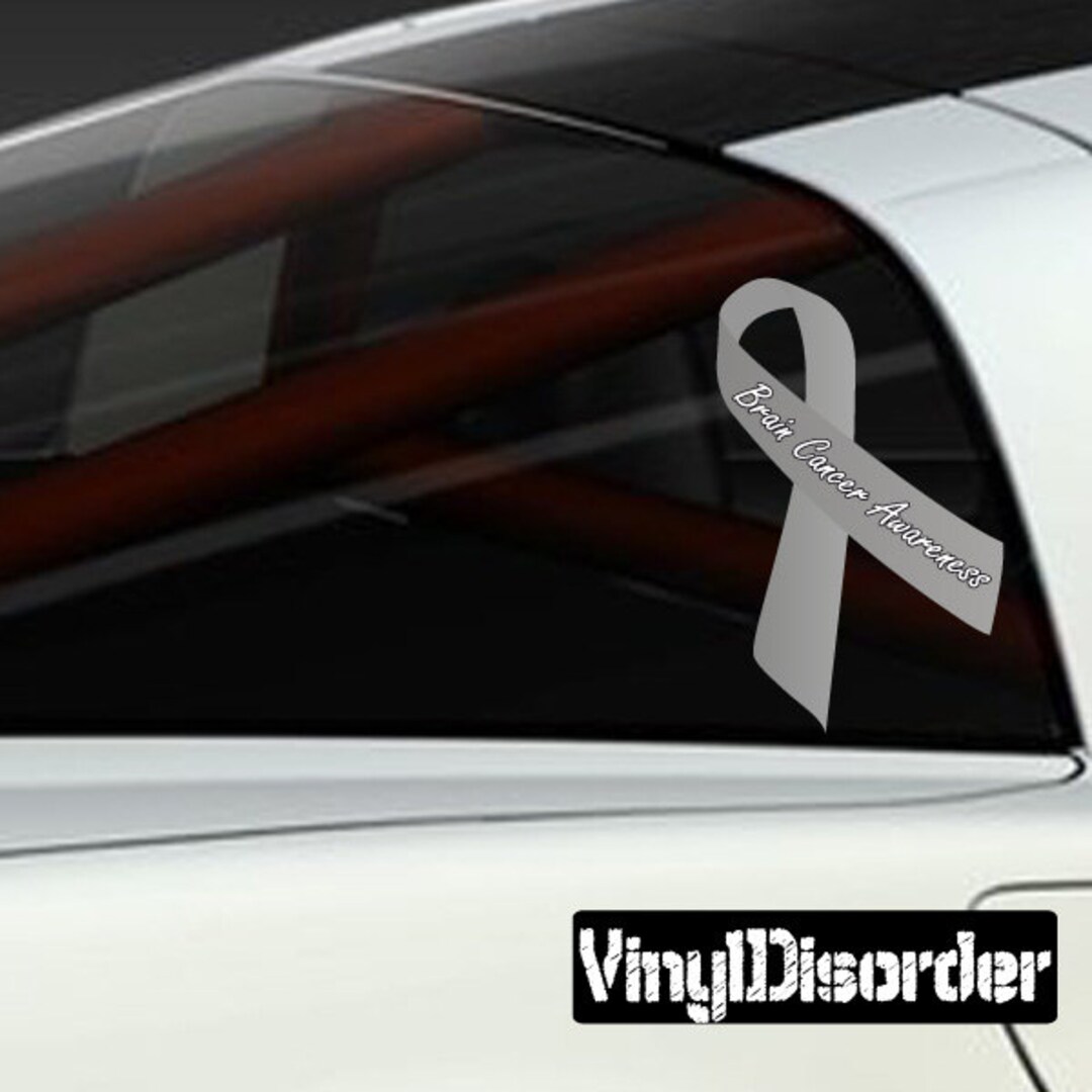 Brain Cancer Awareness Ribbon Vinyl Wall Decal or Car Sticker - Etsy