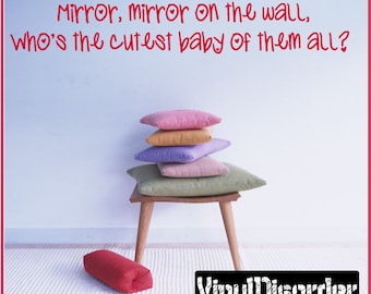 Mirror Mirror on the Wall Vinyl Wall Decal Quote Vinyl Lettering Girls ...