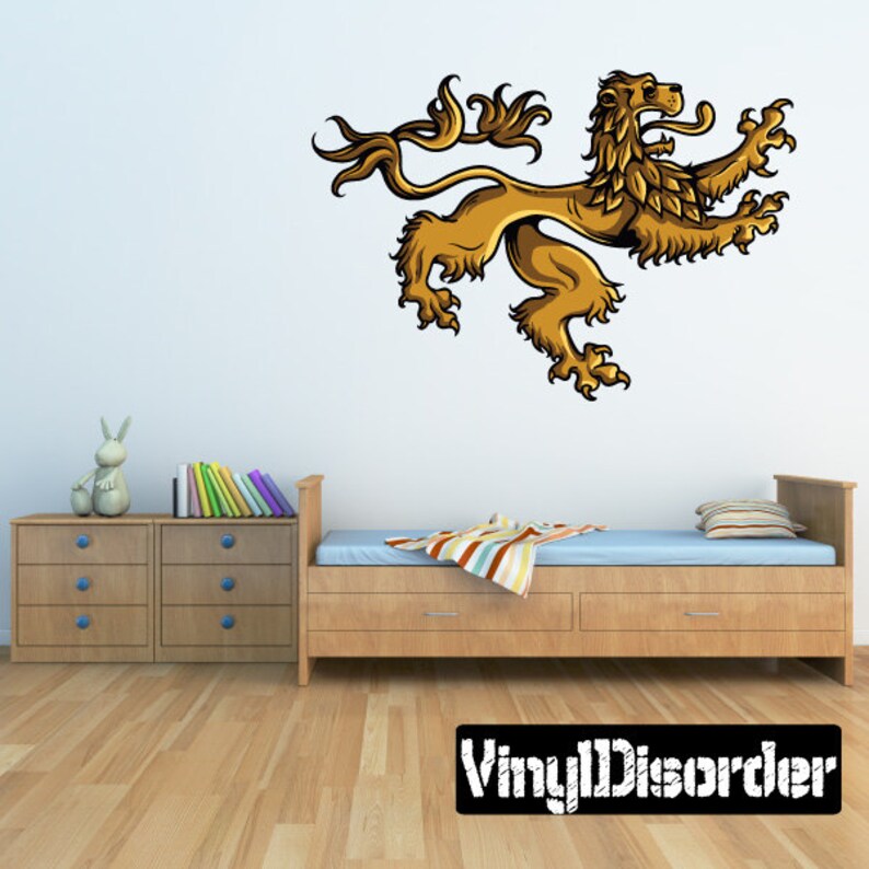 Medieval Lion Wall Decal - Wall Fabric - Vinyl Decal - Removable and ...