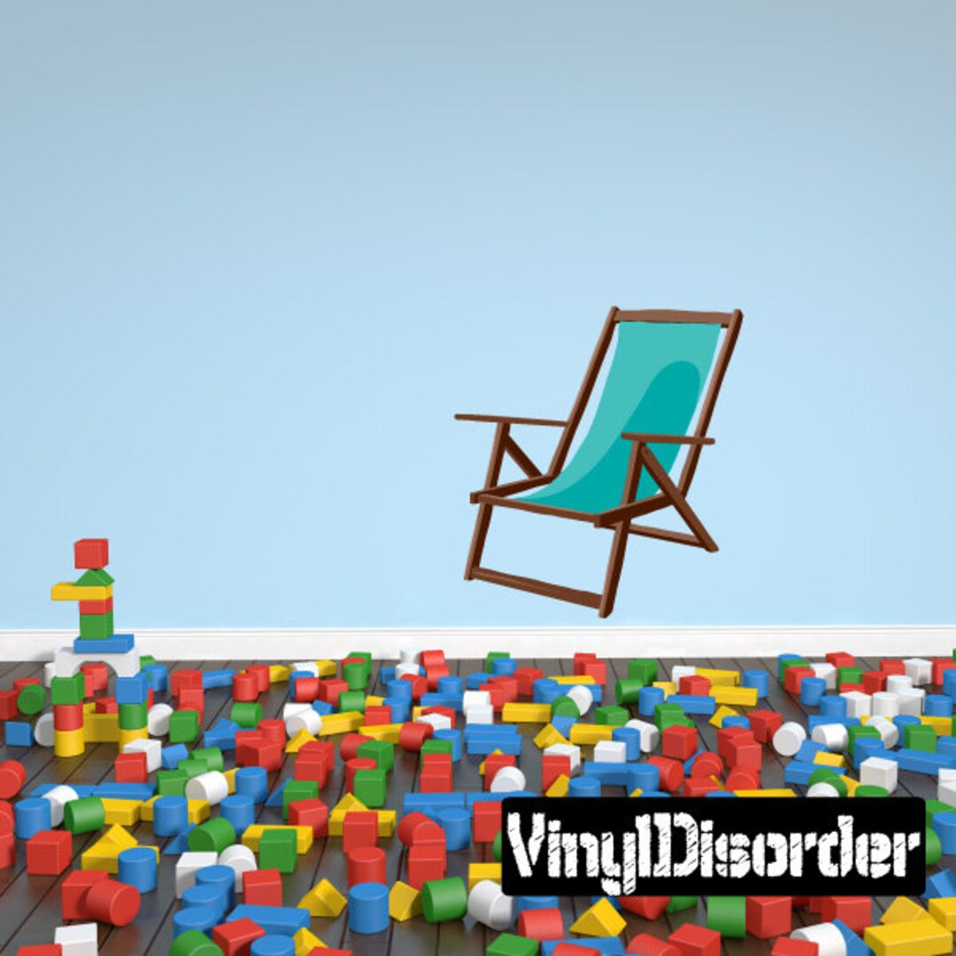 Beach Chair Wall Decal - Wall Fabric - Vinyl Decal - Removable and ...