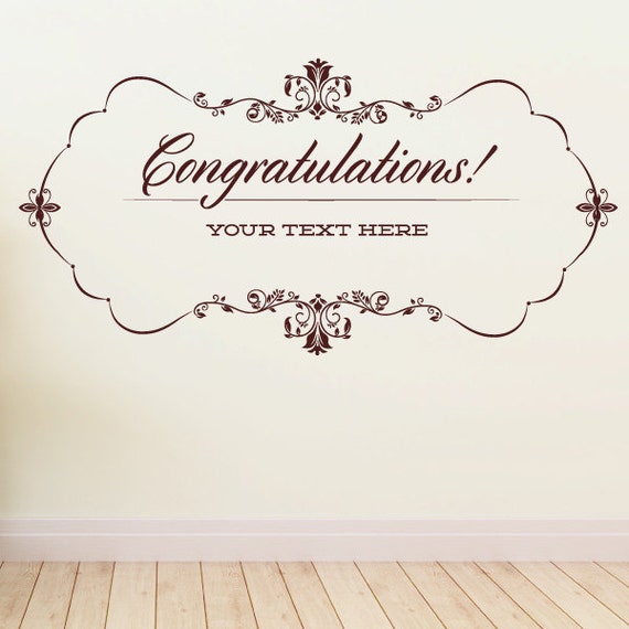 Congratulations Wall Decal Vinyl Decal Car Decal Id079 | Etsy