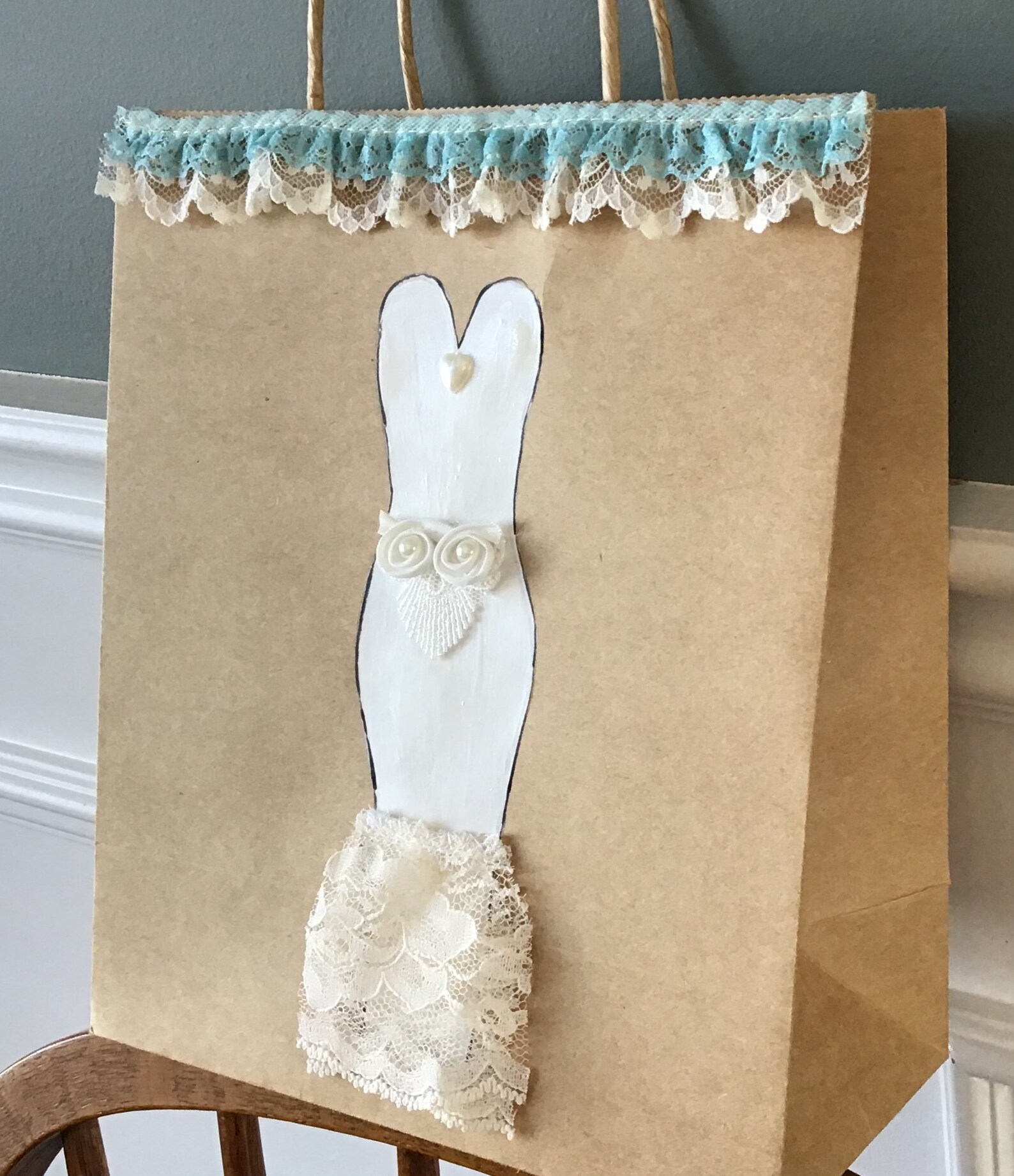 Hand Painted Wedding Gown Bridal Shower Gift Bag - Etsy