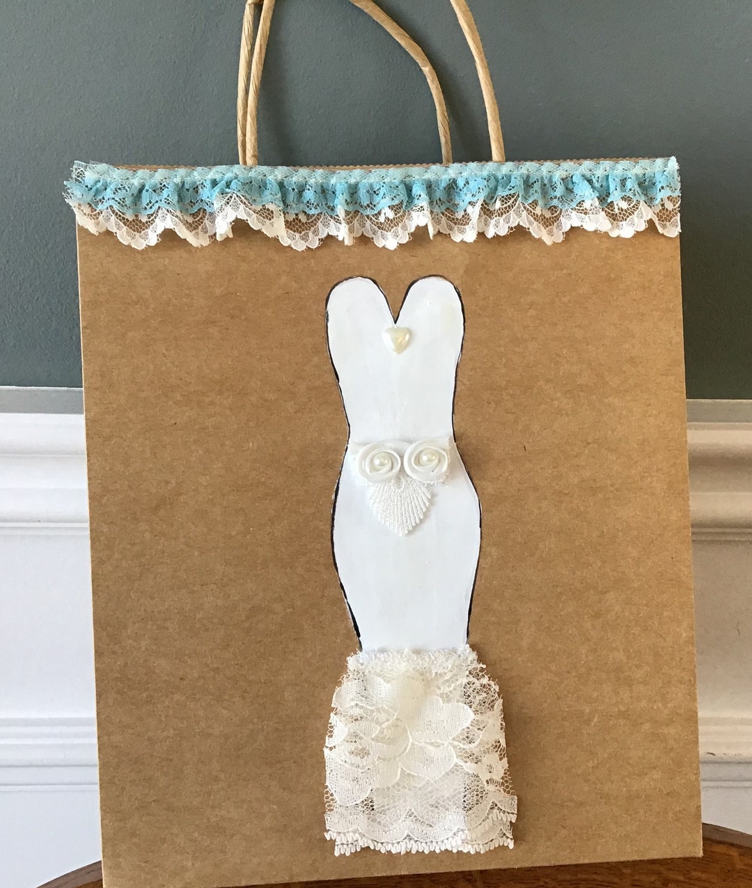Hand Painted Wedding Gown Bridal Shower Gift Bag - Etsy