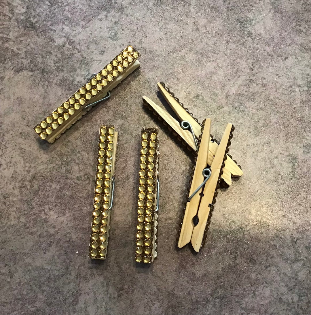 Set of Five Decorative Clothespin Clips - Etsy