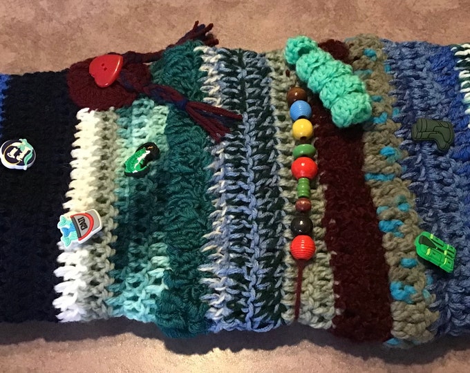 Crocheted Fidget Muff/lap Blanket-fishing Themed - Etsy