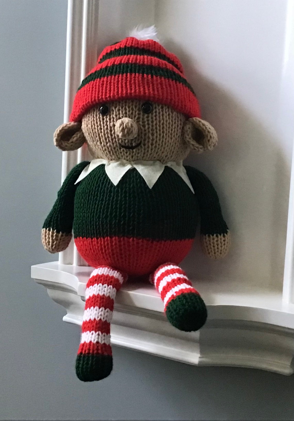 Knitted Christmas Elf Seasonal Decor - Etsy