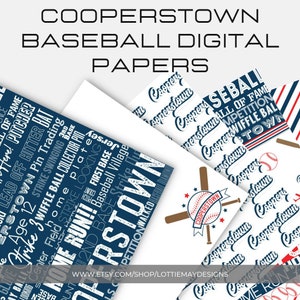 Cooperstown Digital Elements Pack - Cooperstown Scrapbook Paper ...