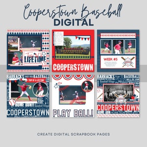 Cooperstown Digital Elements Pack - Cooperstown Scrapbook Paper ...