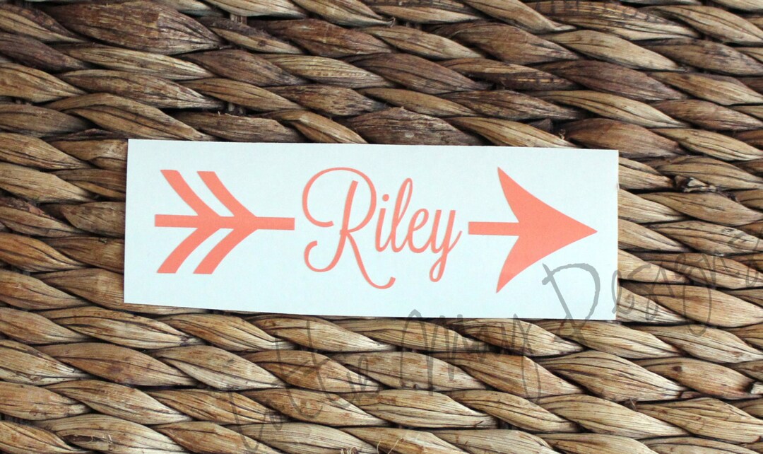 Arrow Name Vinyl Decal - Arrow With Name- Monogram - Arrow - Vinyl ...