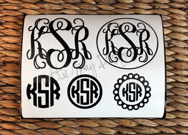 Vinyl Monograms - Vinyl Monogram Decal - Monogram Decal Set - Vinyl ...