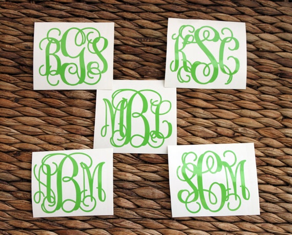 Monogram Decal Vinyl Monogram Decal Monogram Decal Vinyl | Etsy