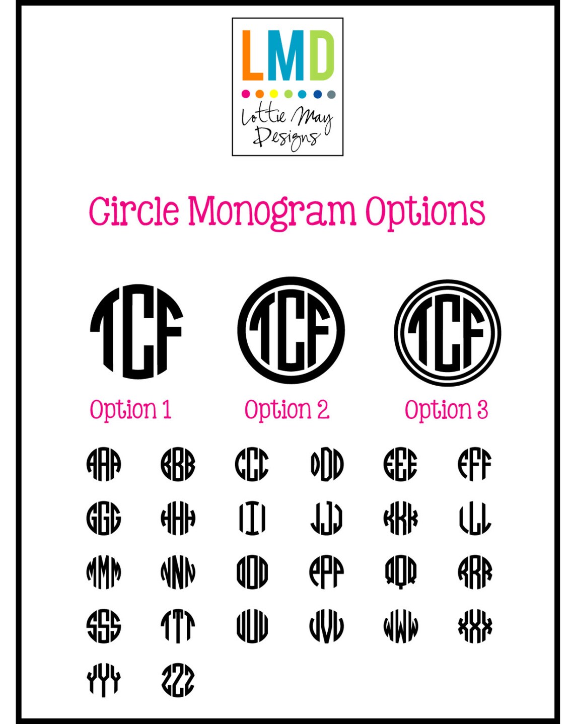 Monogram Decal Circle Monogram Vinyl Decal Custom Monogram - Etsy
