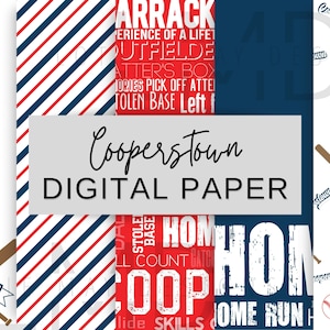 Cooperstown Digital Scrapbook Pack - Cooperstown Scrapbook Paper ...