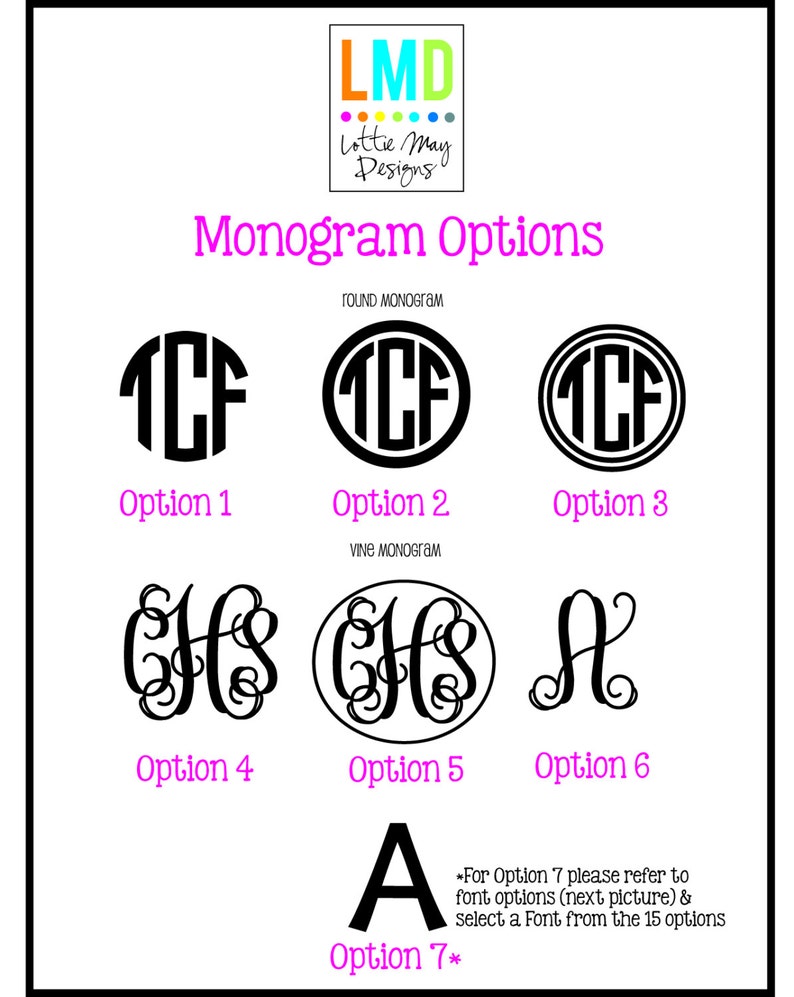 Monogram Decal Decorative Round Vinyl Monogram Initial Decal - Etsy