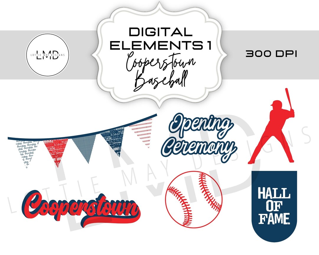 Cooperstown Digital Elements Pack - Cooperstown Scrapbook Paper ...