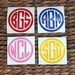 Monogram Decal Circle Monogram Vinyl Decal Custom Monogram Custom ...