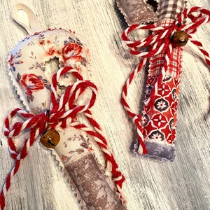 Candy Cane Ornaments, Vintage Look Prairie / Country, Handmade With ...