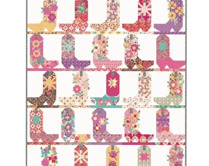 Boot Scootin’ Boogie Quilt Pattern, Cowboy Boots, Cowgirl, Farmhouse ...