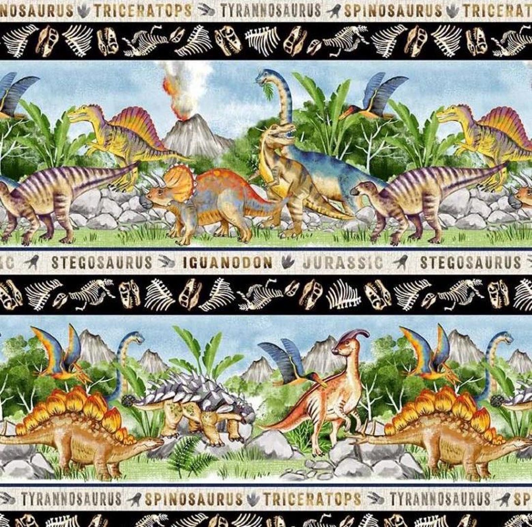 Dinosaurs, Dinosaurs, Michael Miller Fabric, Dinosaur Parade Dcx11145 ...