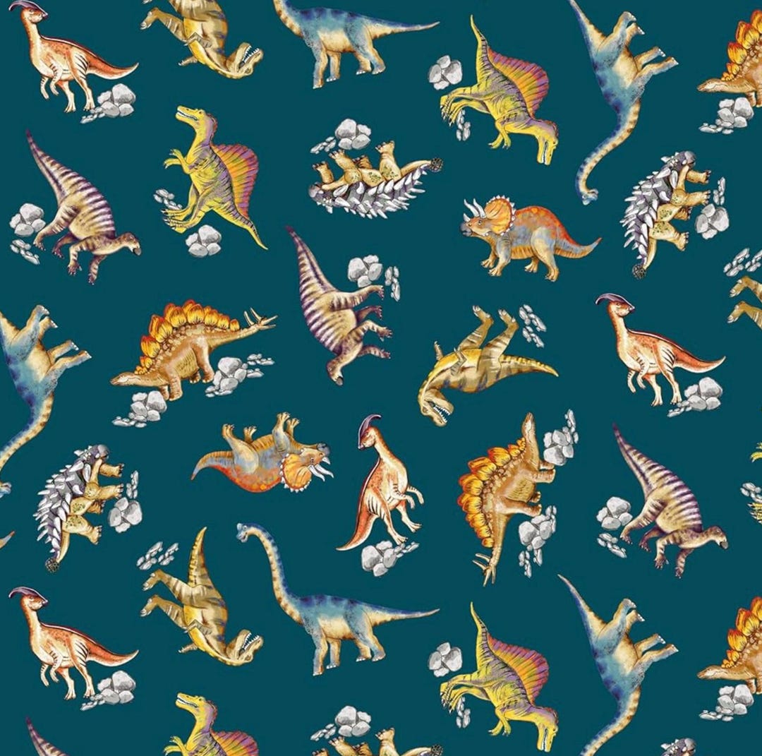 Dinosaurs, Dinosaurs, Michael Miller Fabric, Dinomighty, Dcx11143-teal ...