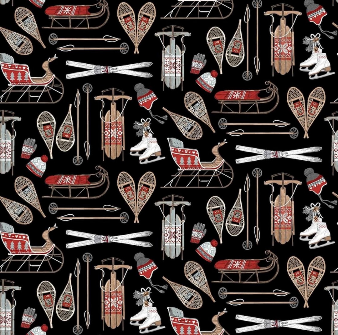 Winter Solstice, Michael Miller Fabric, Winter Activities Cx-10744 ...