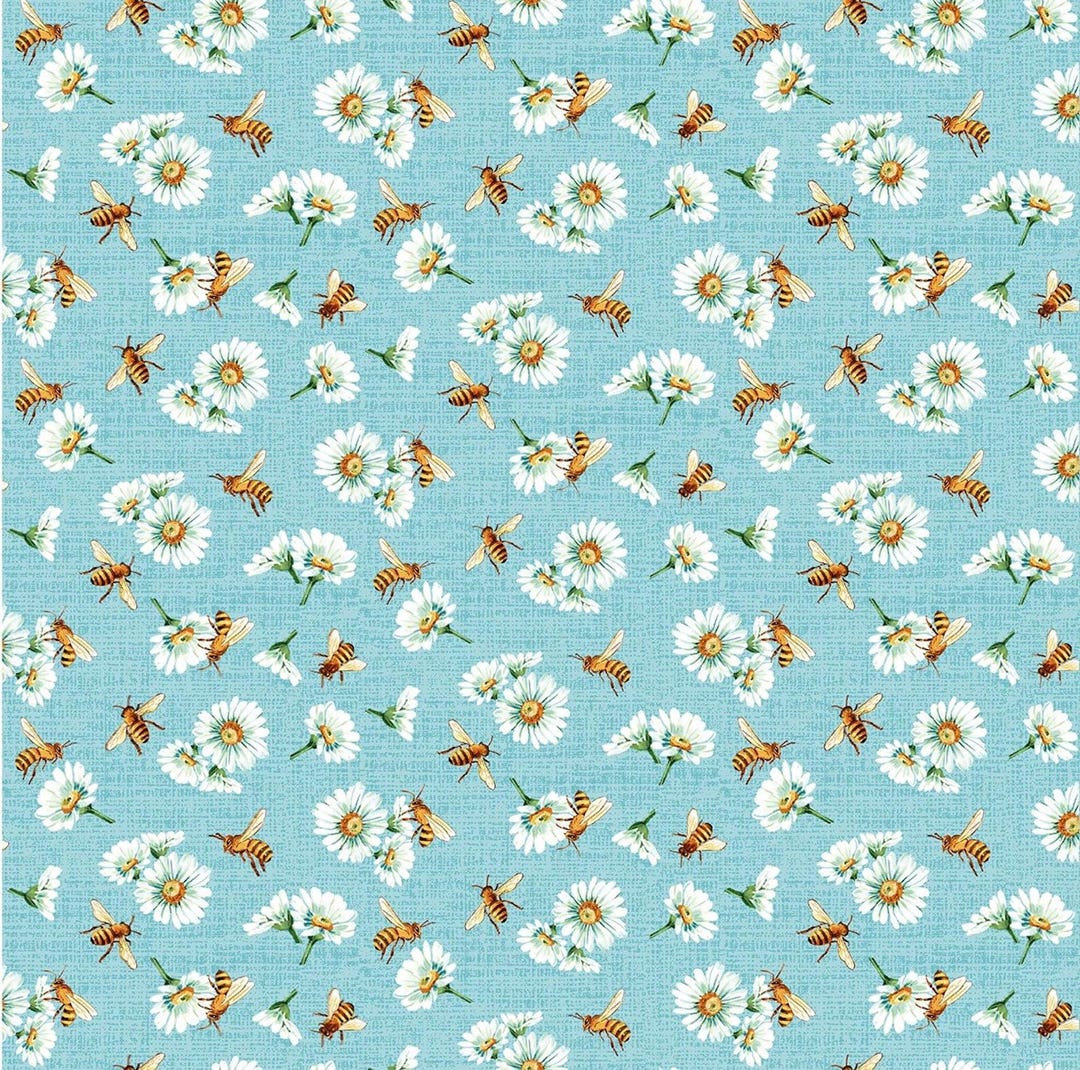 Bee Culture , Michael Miller Fabric, Busy Bees, Dcx11256-blue, Bees ...