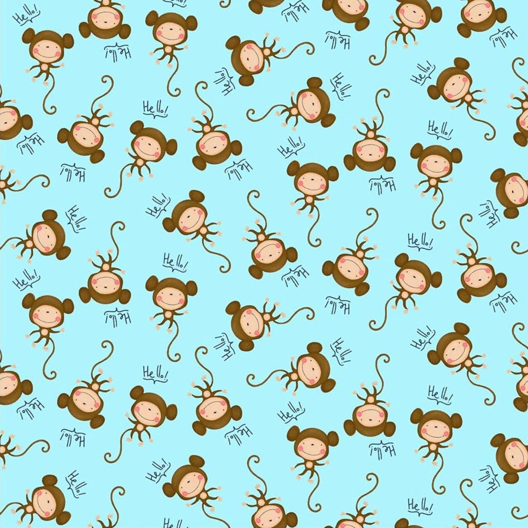 Jungle Paradise , Michael Miller Fabric, Chunky Monkey, Cx11069-blue ...