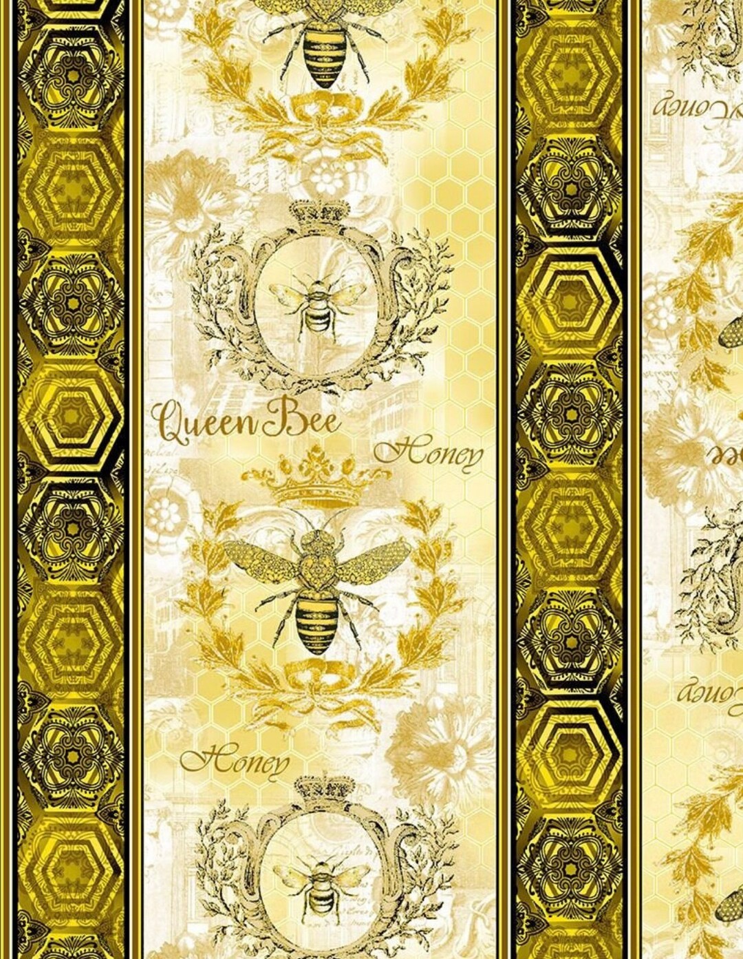 Timeless Treasures Bee, Main CD1354, Bees, Honey, Hive, Honeycomb ...