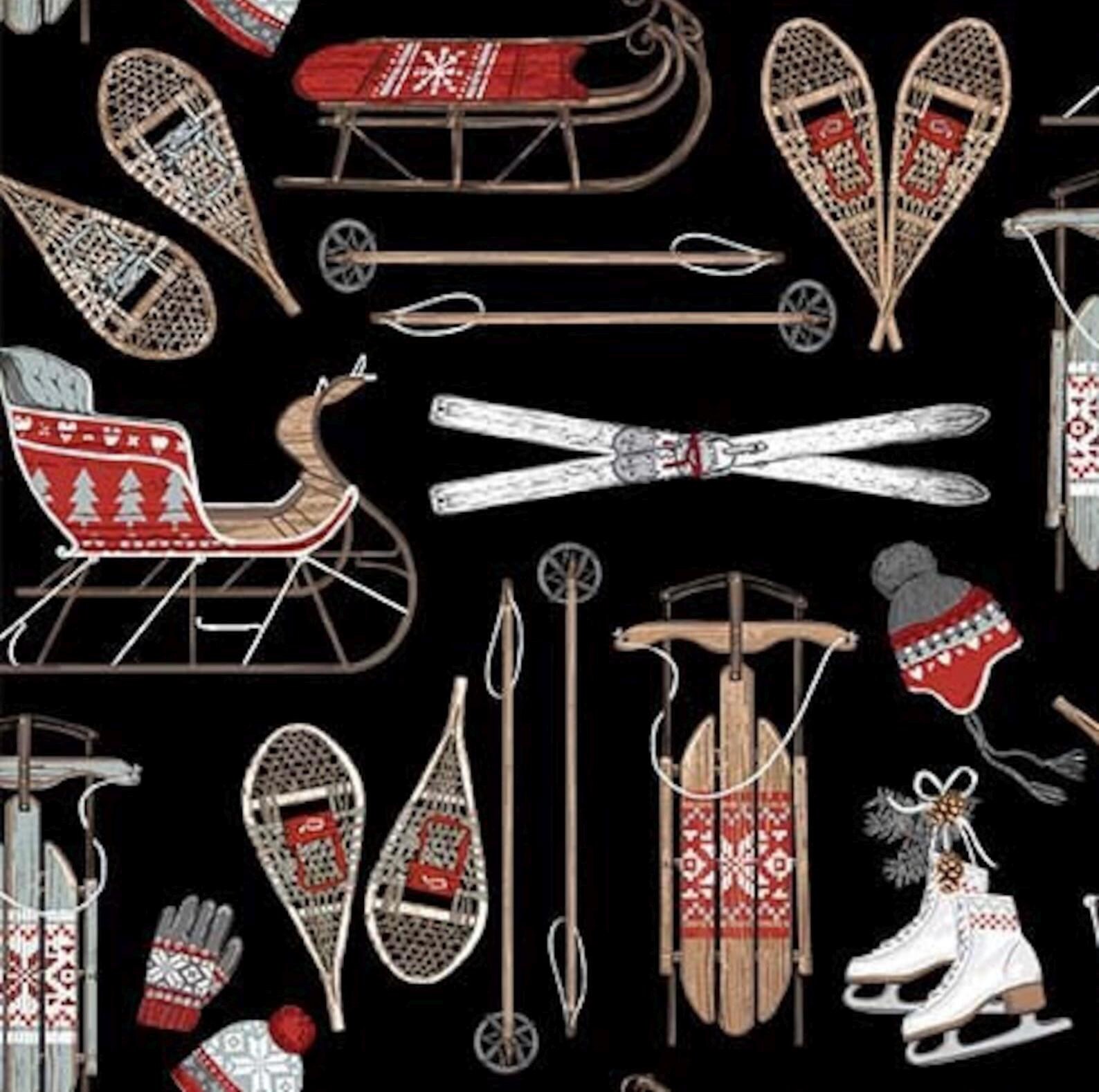 Winter Solstice, Michael Miller Fabric, Winter Activities Cx-10744 ...